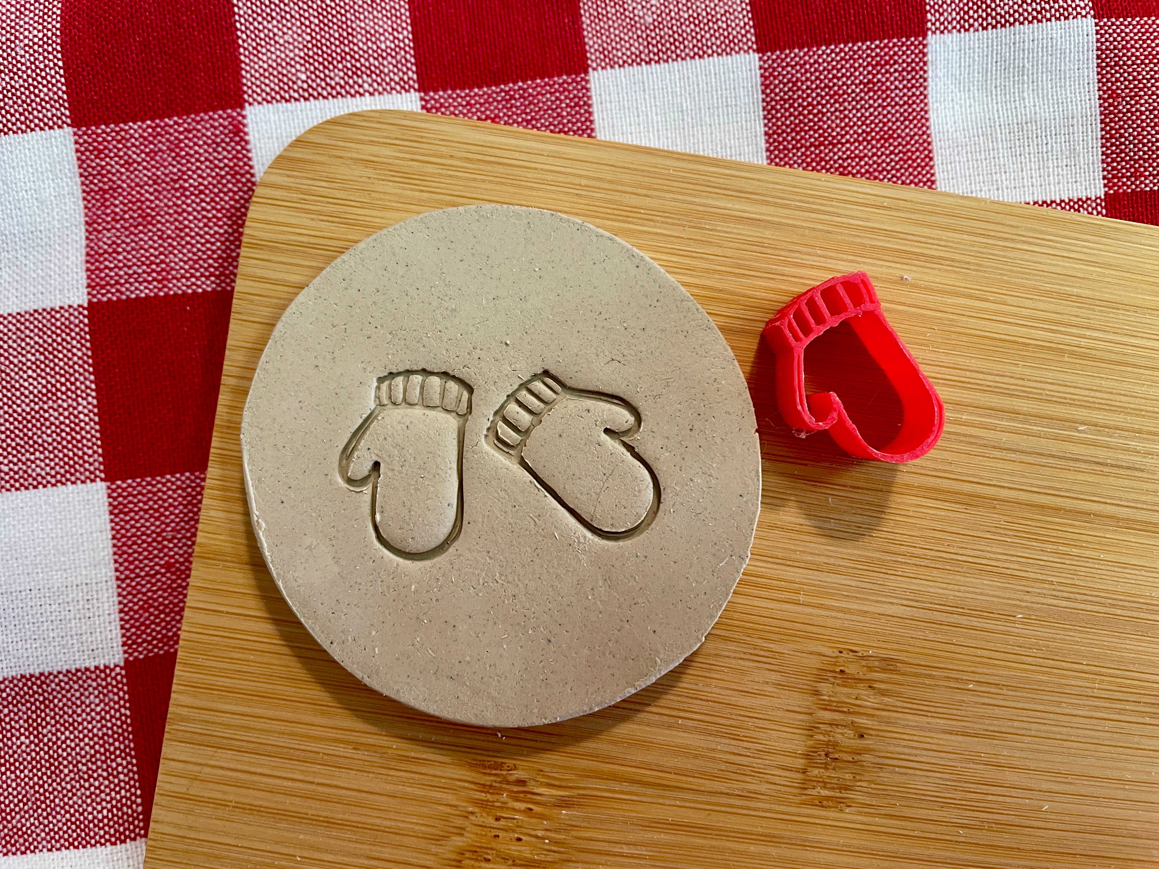 Mini Mitten Pottery Stamp - December 2025 stamp of the month, plastic ...