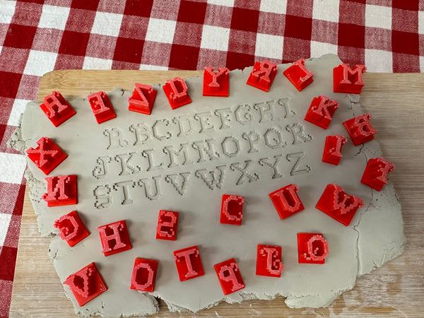 Alphabet Pottery Stamp Set - Sweater font, 2024, Winter or Christmas ...