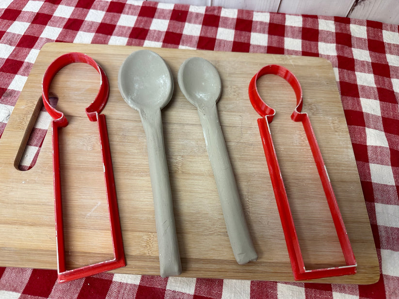 Spoon Clay Cutter, Rolled handle design - Template, Plastic 3D Printed ...