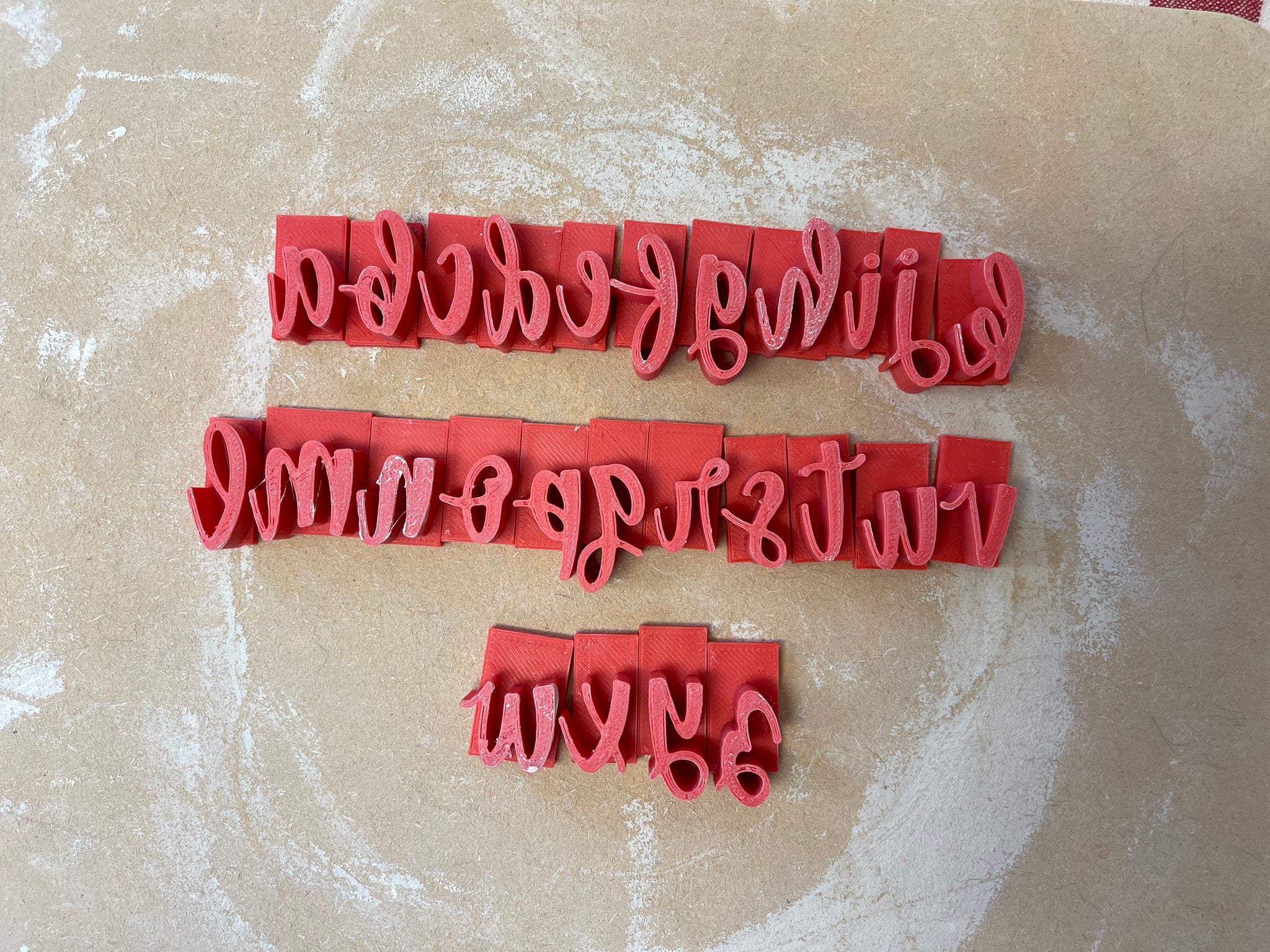 Alphabet Pottery Stamp Set - Cozy Font Cursive Upper and Lower case ...