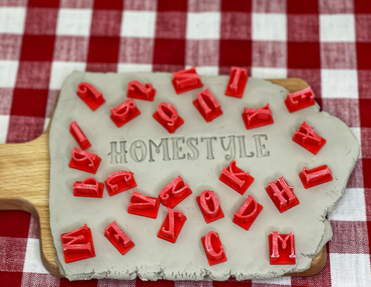 Alphabet Pottery Stamp Set - Homestyle Font, Alphabet and/or Numbers ...